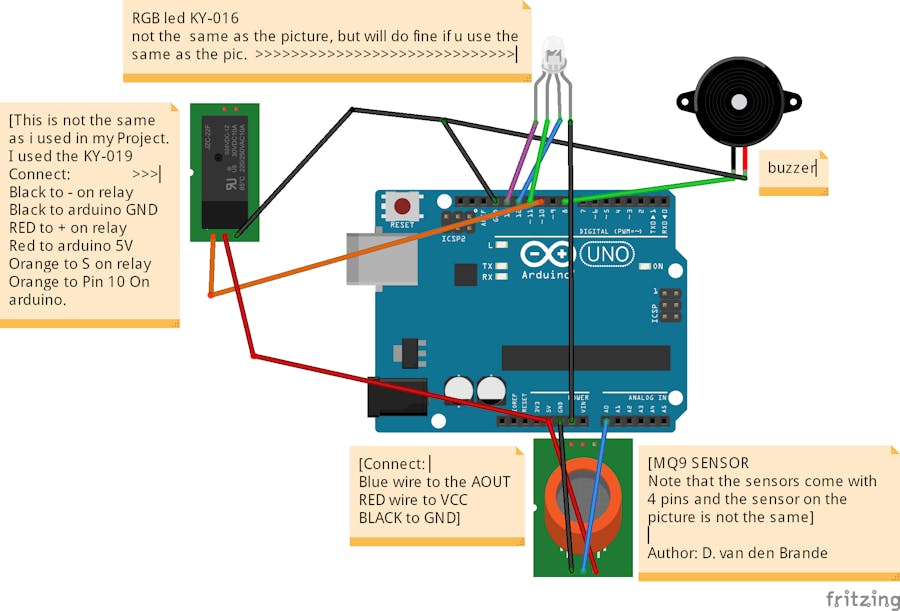 Arduino Carbon Monoxide detector Alarm with relay - Hackster.io